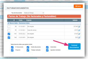 Cómo facturar partes de trabajo con un software ERP