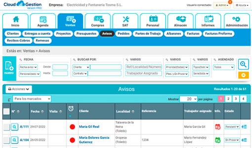 Cómo gestionar Ordenes de Trabajo o Avisos – Cloud Gestion Software ERP
