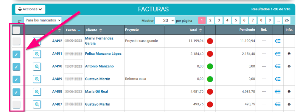 Facturas con ERP: imprimir y enviar por email